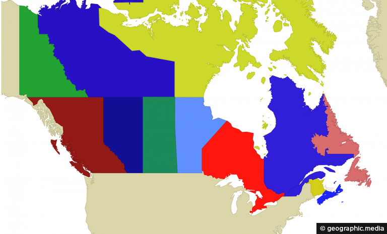 Provinces of Canada Map - Geographic Media