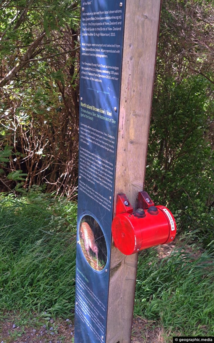 Information sign on the Orongorongo Track - Geographic Media